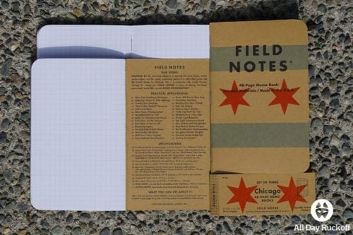 Field Notes Chicago (3 Pack) Notebooks - All Day Ruckoff