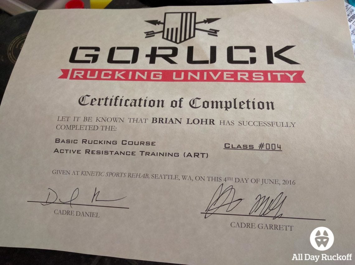 GORUCK Rucking University 004 AAR - All Day Ruckoff