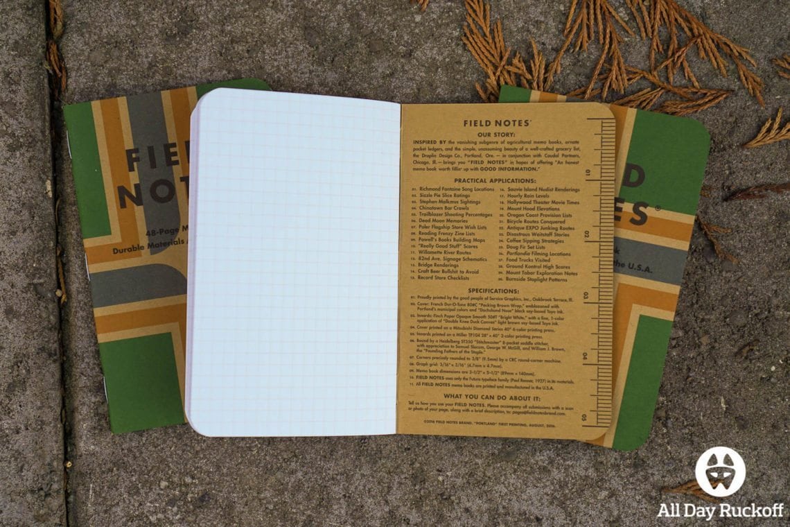 Field Notes Portland Notebooks (3 Pack) - All Day Ruckoff