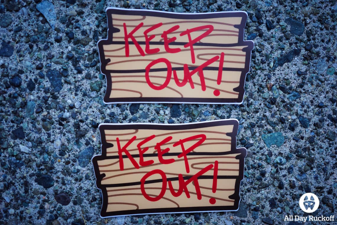 Keep Out! Patch + Magnet + Sticker Set - All Day Ruckoff